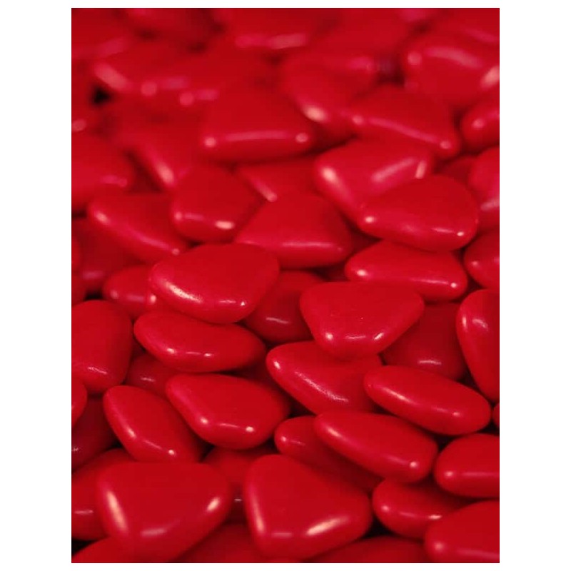 1kg Dragees coeur chocolat Rouge